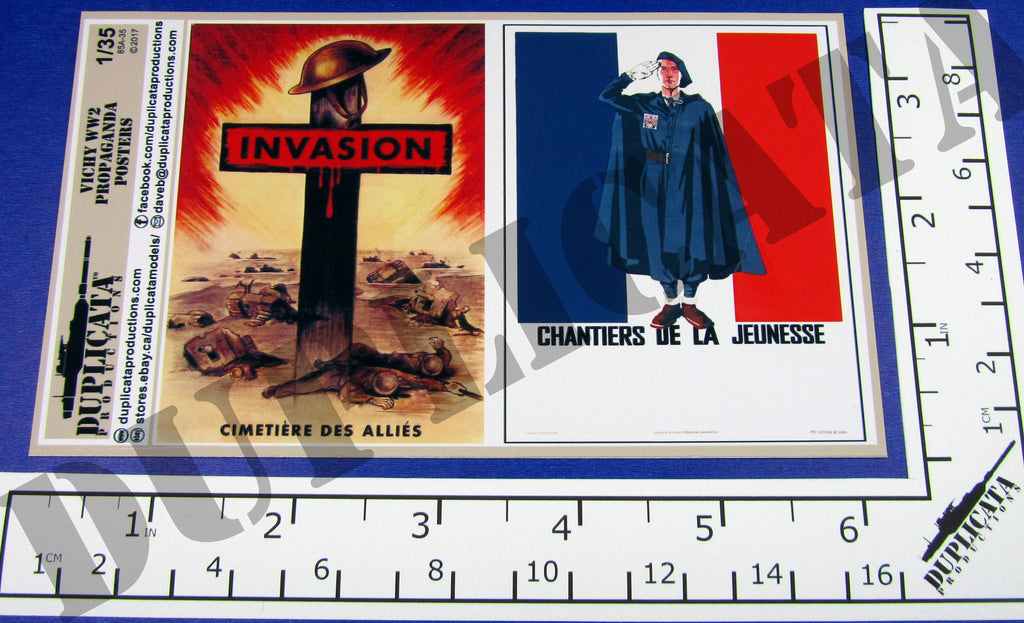 Diorama Accessory - Vichy France WW2 Propaganda Posters, Large #1 - 1/ ...