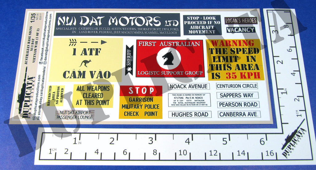 Diorama Accessory - Australian Base Signs, Nui Dat - Vietnam War - 1/35 ...
