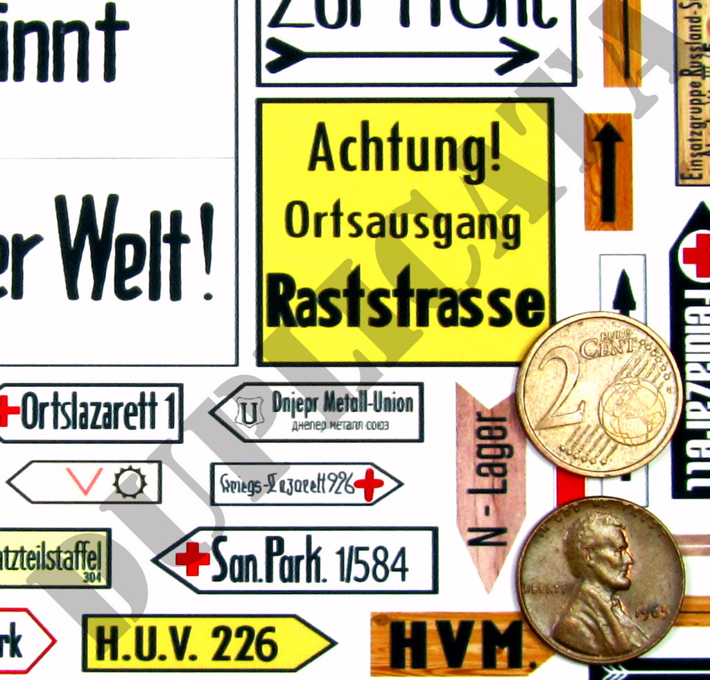 Diorama Accessory - German Signs, Eastern Front #3 - WW2 - 1/35 Scale ...