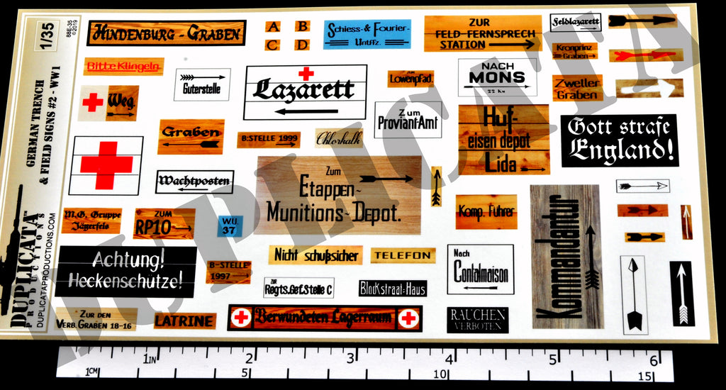 Diorama Accessory - German Trench Signs #2 - WW1 - 1/35 Scale ...