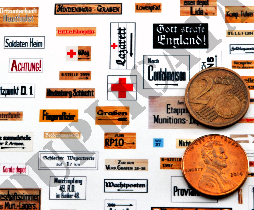 Diorama Accessory - German Trench Signs - WW1 - 1/72 Scale – Duplicata ...