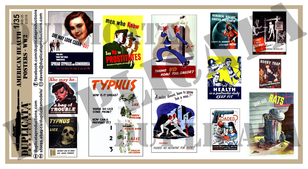 Diorama Accessory - American WW2 Health Posters - 1/35 Scale ...