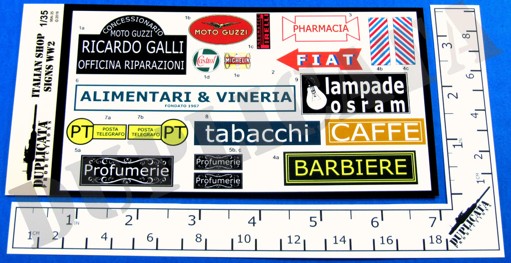 Diorama Accessory - Italian Shop Signs - WW2 - 1/35 Scale – Duplicata ...